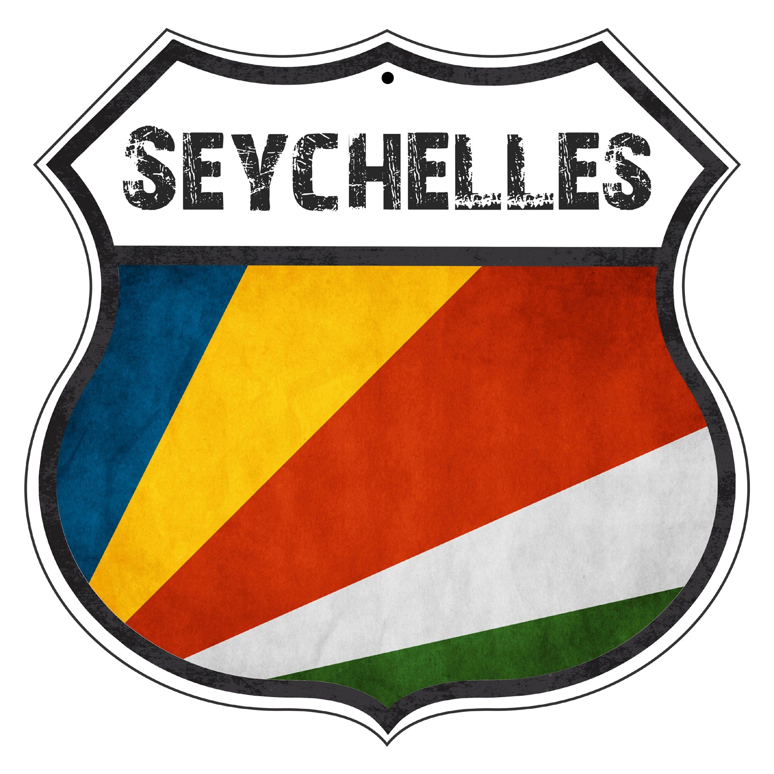 Country Of Seychelles Flag | Metal Shield Sign – Sign Fever