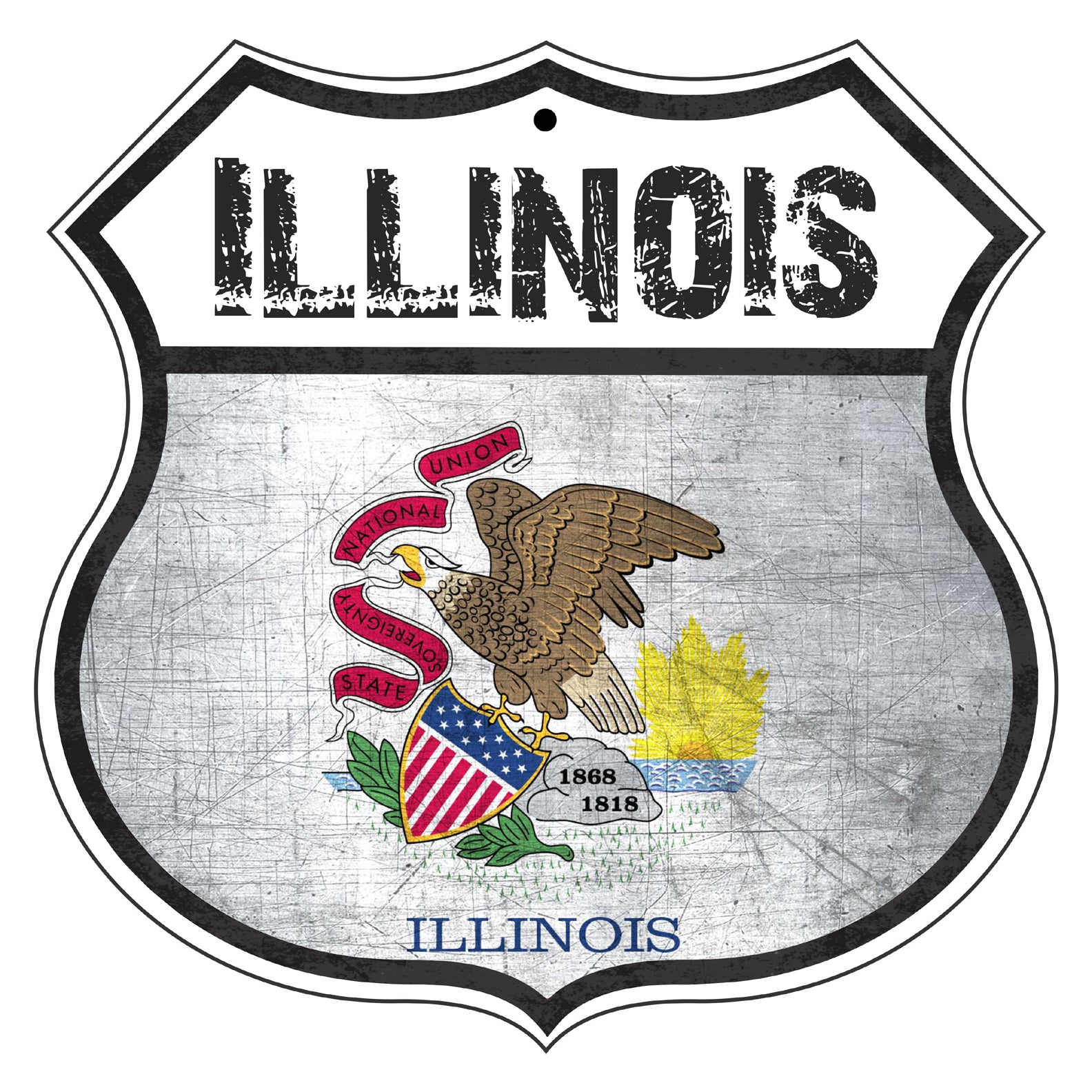 State Of Illinois Flag | Metal Shield Sign - Sign Fever