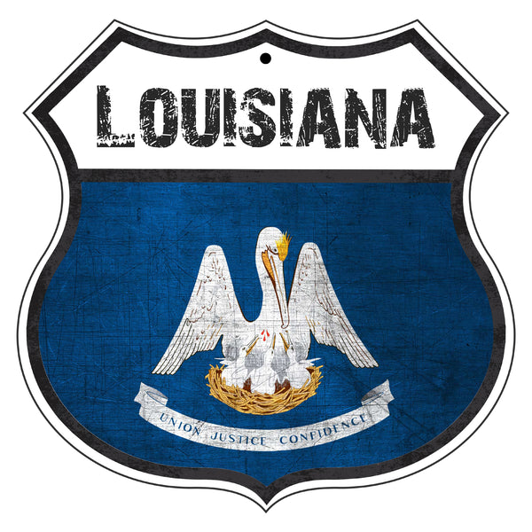 State Of Louisiana Flag | Metal Shield Sign - Sign Fever