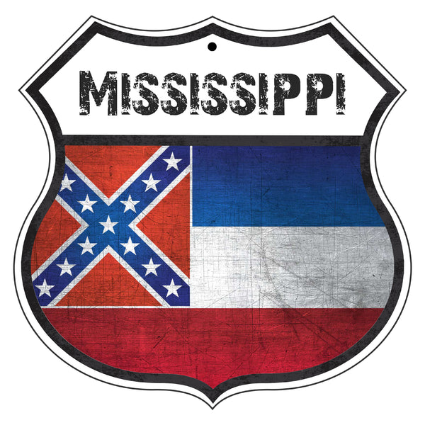 State Of Mississippi Flag | Metal Shield Sign - Sign Fever
