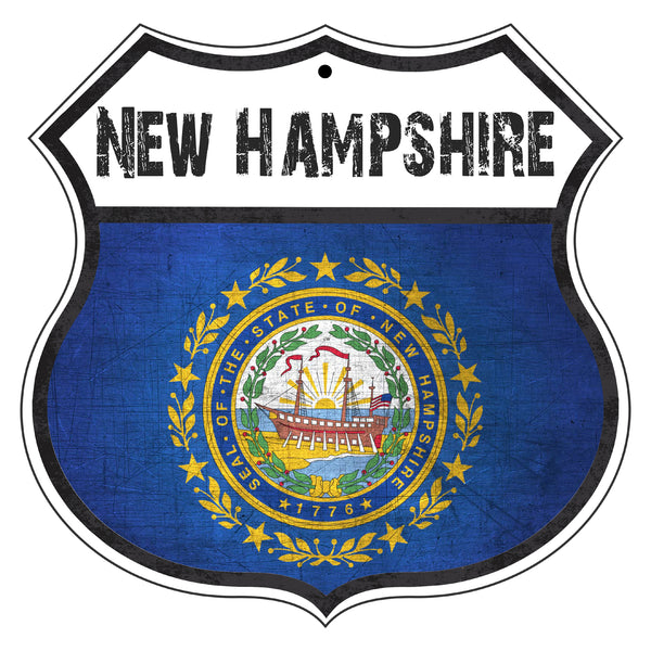 State Of New Hampshire Flag | Metal Shield Sign - Sign Fever