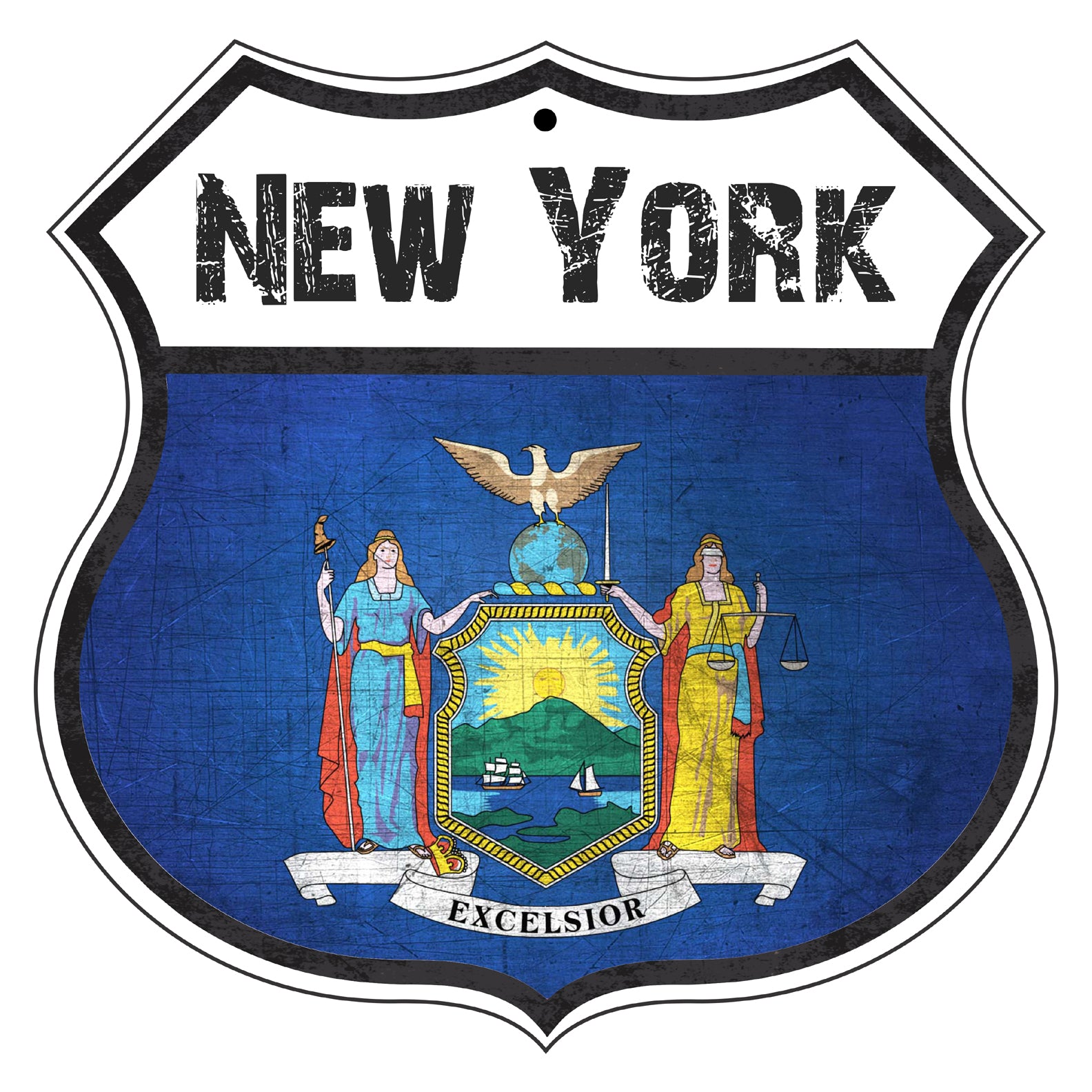 State Of New York Flag | Metal Shield Sign – Sign Fever