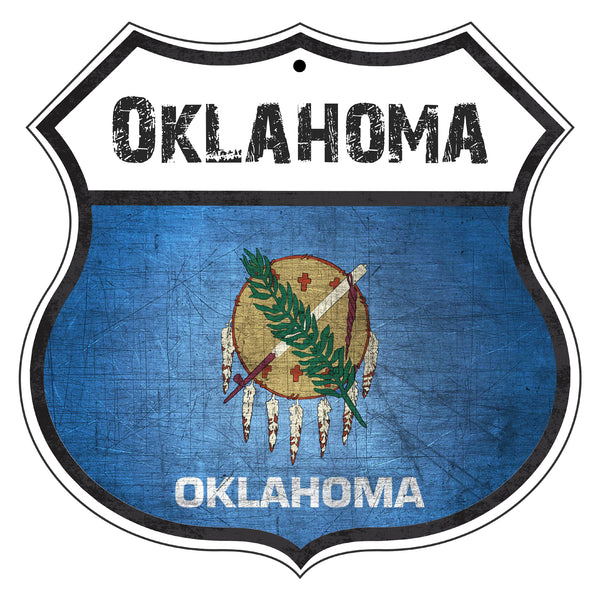 State Of Oklahoma Flag | Metal Shield Sign - Sign Fever