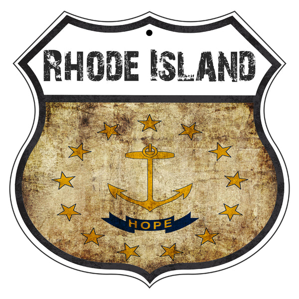 State Of Rhode Island Flag | Metal Shield Sign - Sign Fever