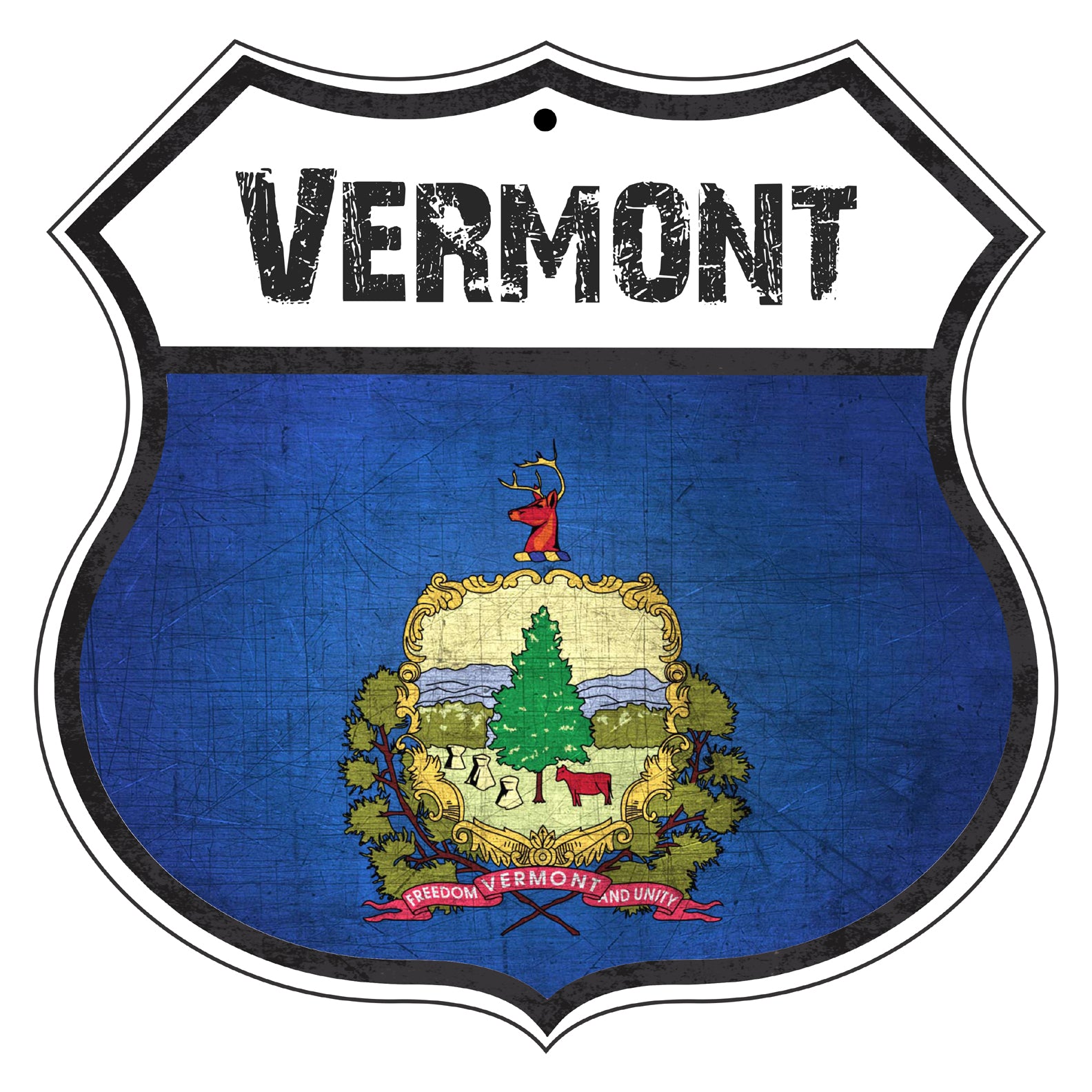 State Of Vermont Flag | Metal Shield Sign – Sign Fever