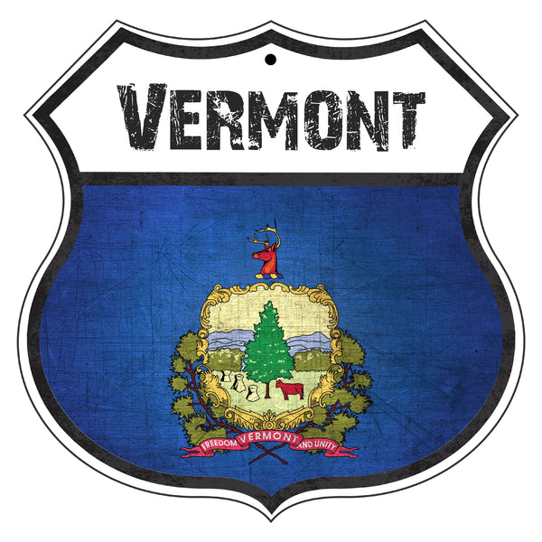 State Of Vermont Flag | Metal Shield Sign - Sign Fever