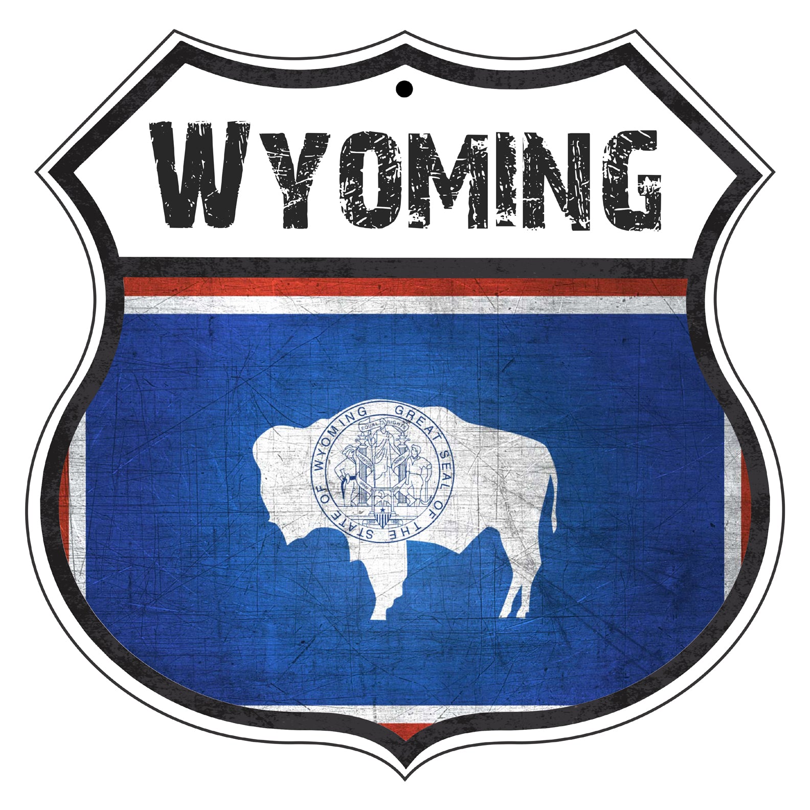 State Of Wyoming Flag | Metal Shield Sign – Sign Fever