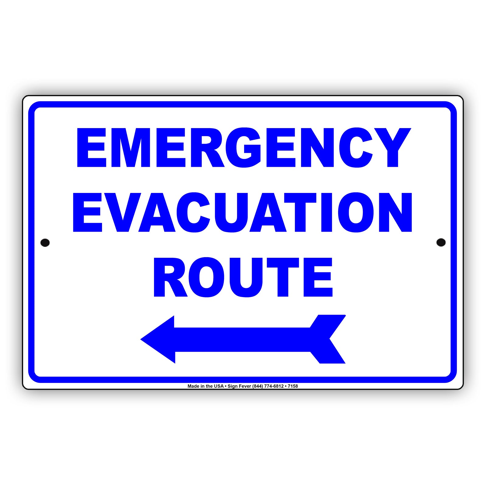 Emergency Evacuation Route Sign | Aluminum Sign - Sign Fever