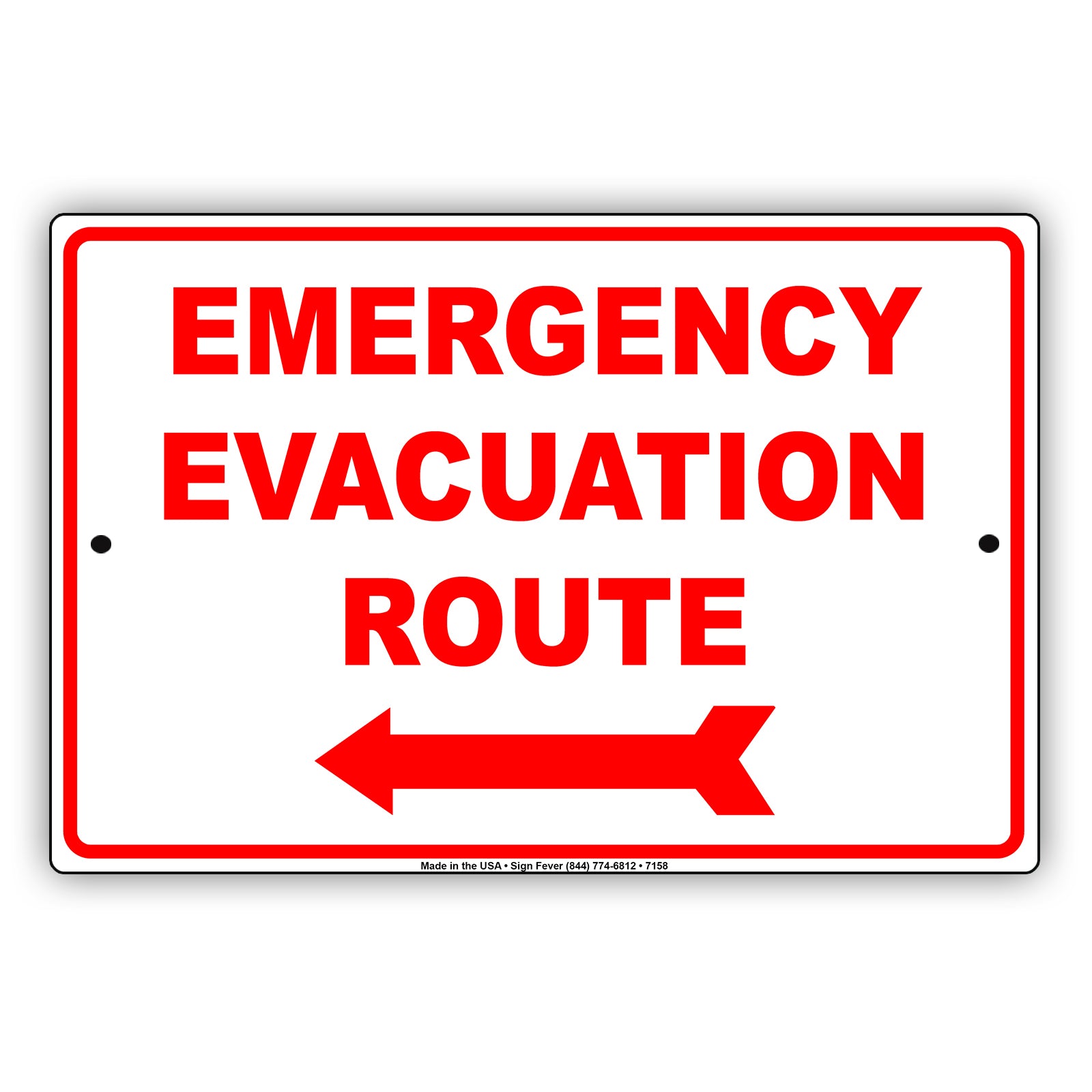 Emergency Evacuation Route Sign | Aluminum Sign - Sign Fever