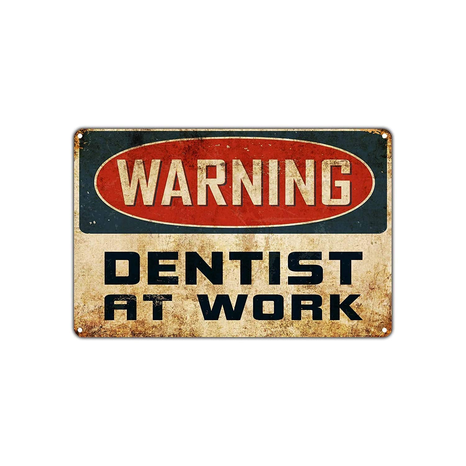 Warning Dentist At Work Dental Vintage Sign – Sign Fever