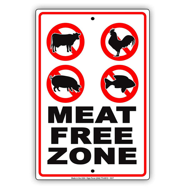 Meat Free Zone Sign | Vegetarian & Vegan Restaurant Signs - Sign Fever