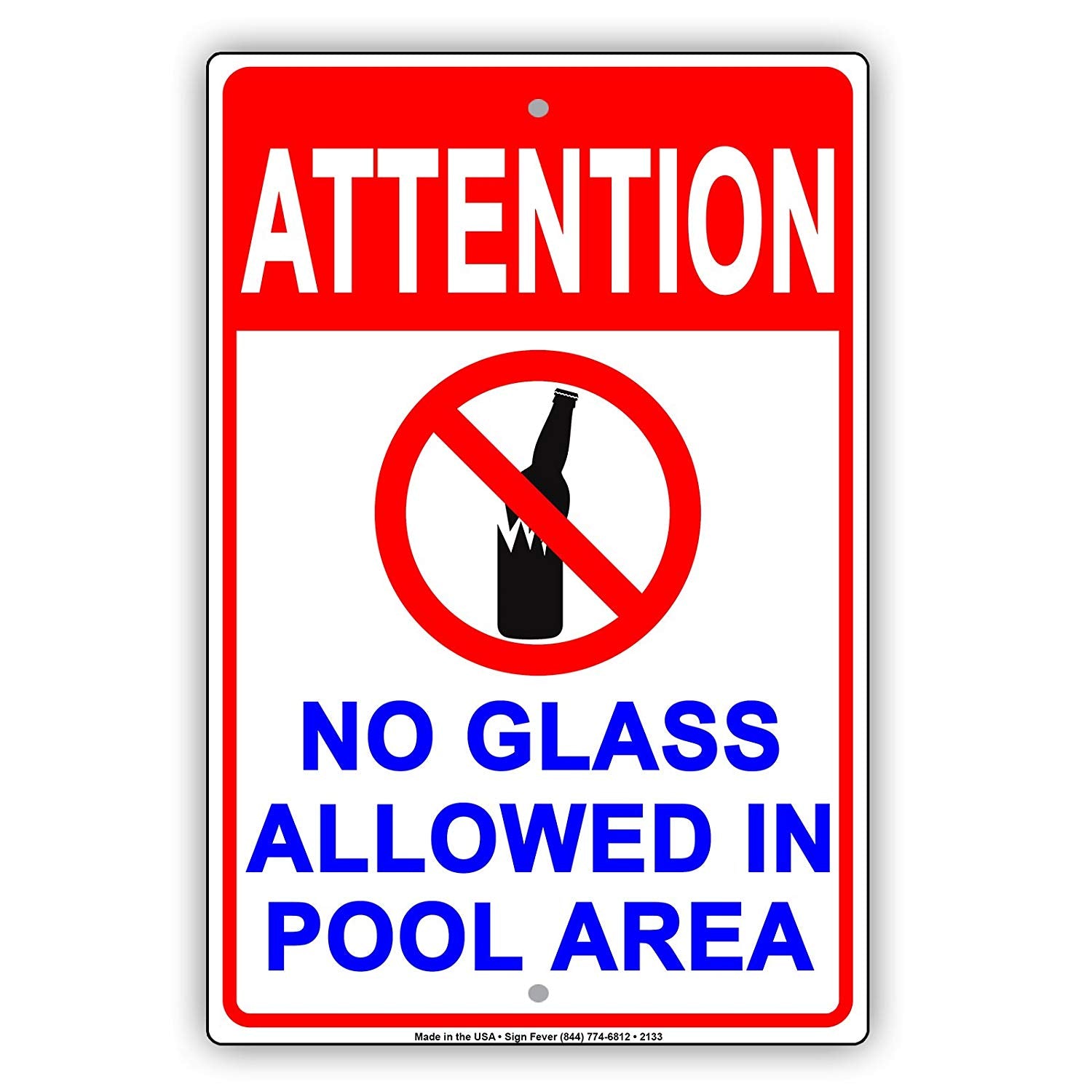 No Glass Allowed In Pool Area Sign – Sign Fever