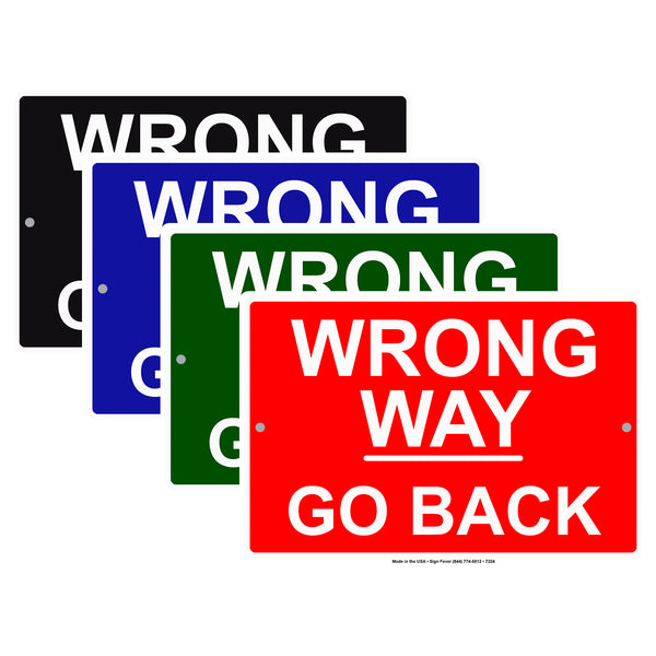Wrong Way Go Back Do Not Enter Sign | Aluminum Sign - Sign Fever