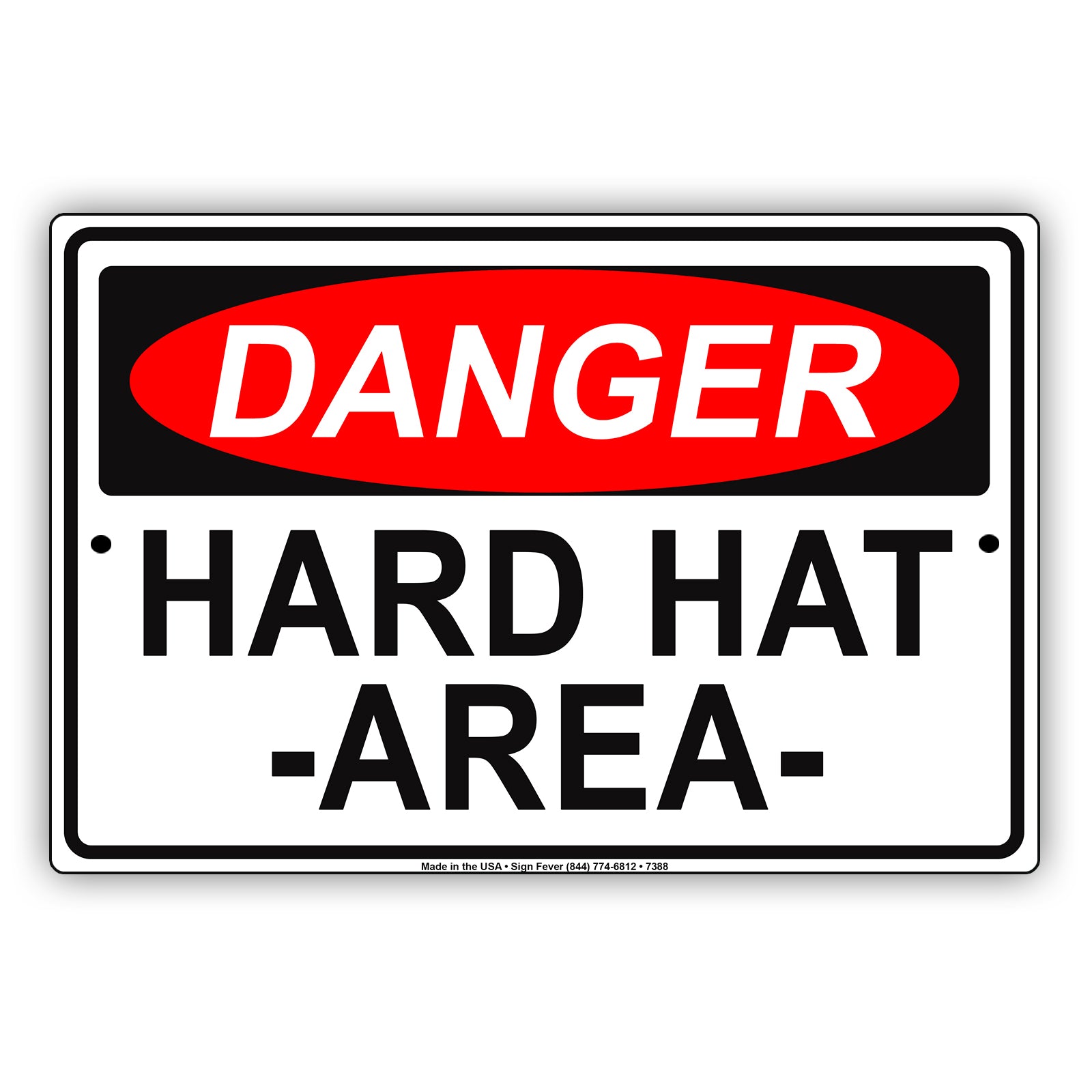 Danger Hard Hat Area Sign | Aluminum Sign - Sign Fever