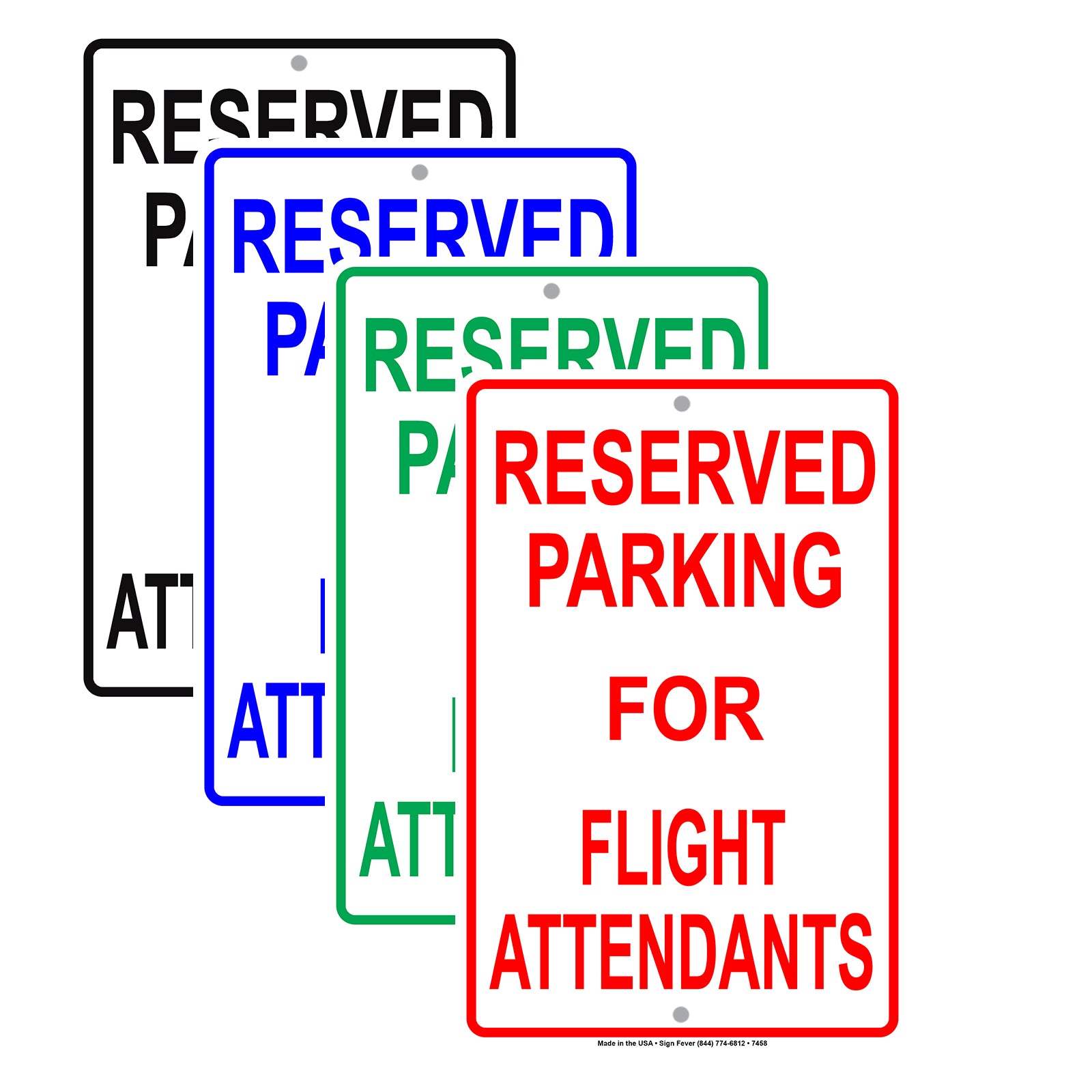 Reserved Parking For Flight Attendants Sign | Aluminum Sign – Sign Fever