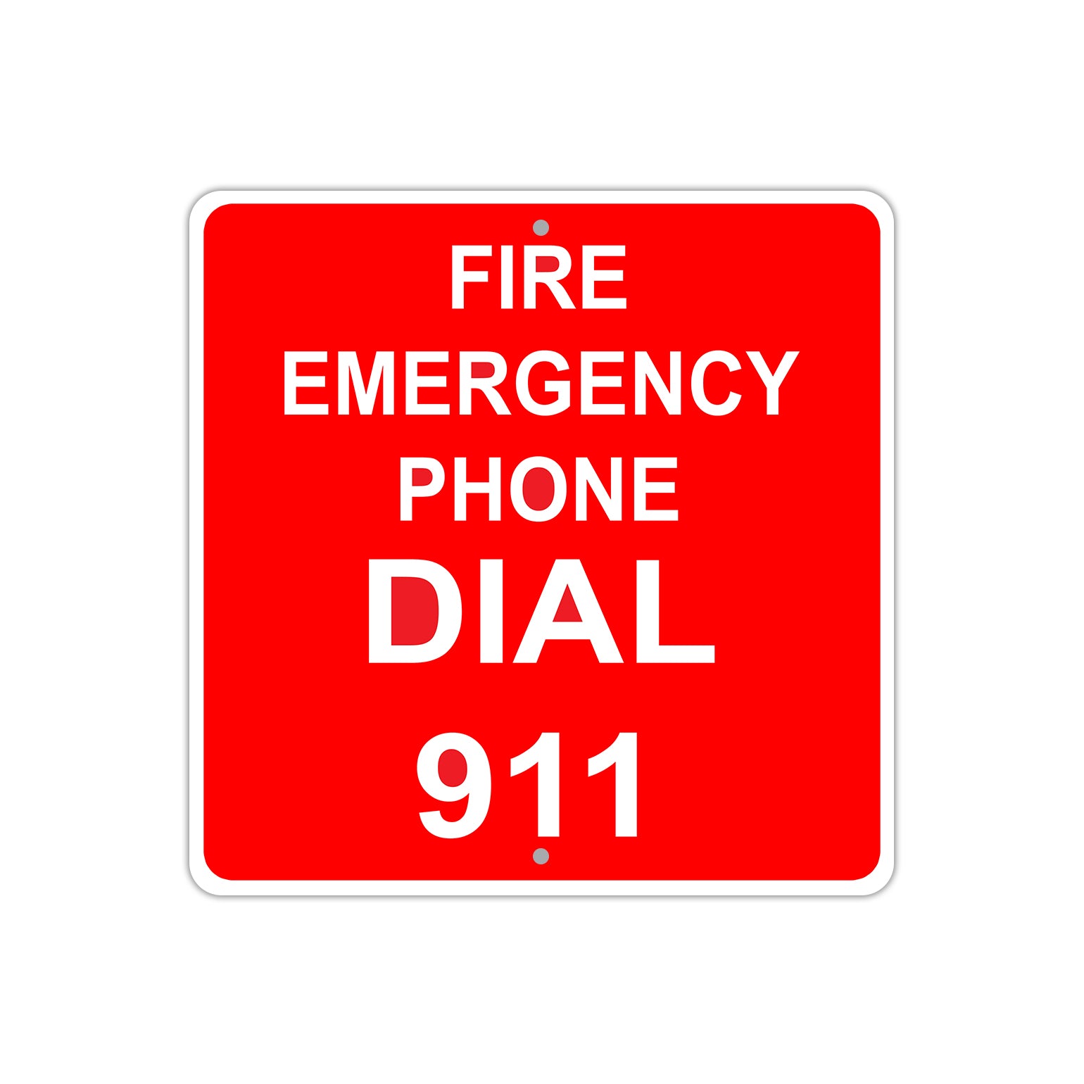 Fire Emergency Phone Dial 911 | Metal Square Sign – Sign Fever