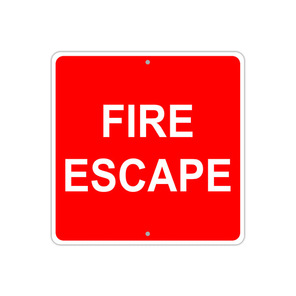 Fire Escape OSHA Emergency | Metal Square Sign - Sign Fever