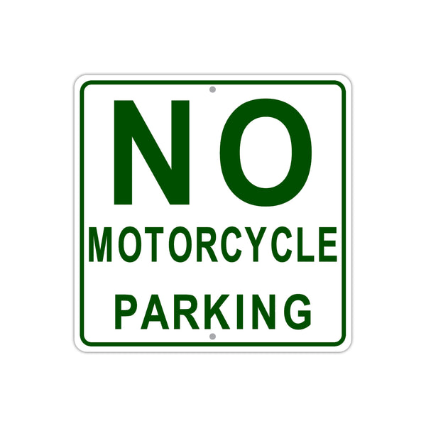 No Motorcycle Parking Caution | Metal Square Sign - Sign Fever