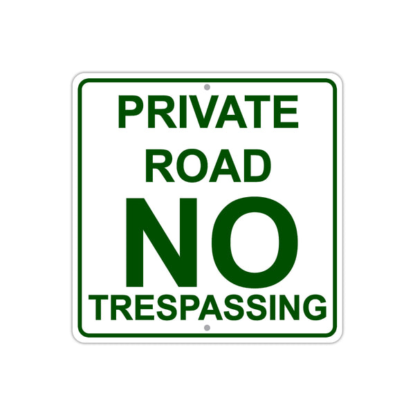 Private Road No Trespassing | Metal Square Sign - Sign Fever