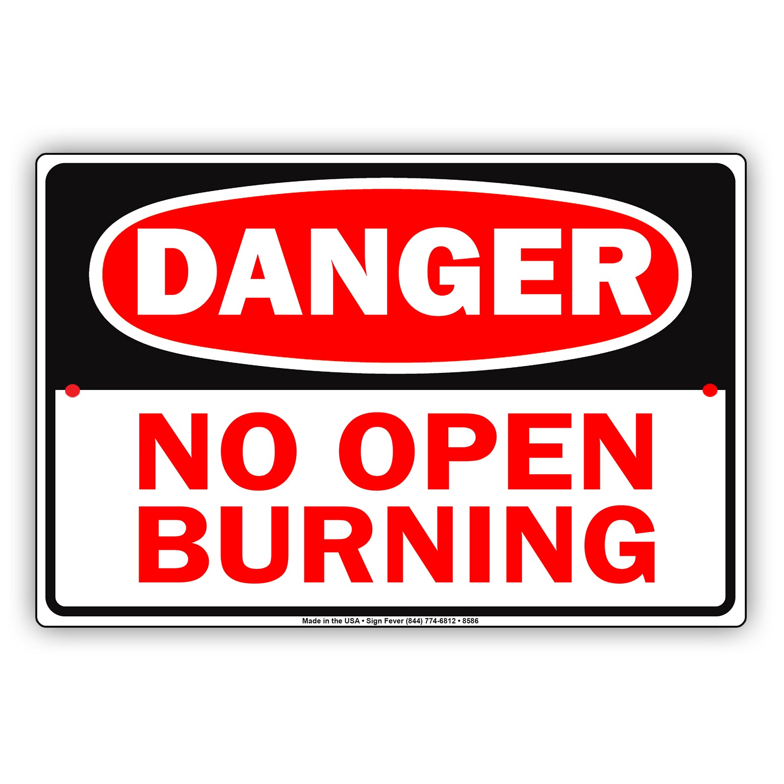 Danger No Open Burning | Metal Sign - Sign Fever