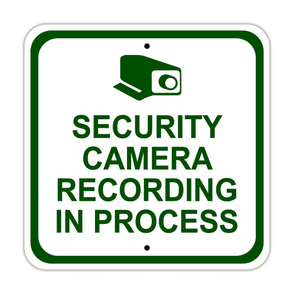 Security Camera Recording in Process | Metal Square Sign - Sign Fever