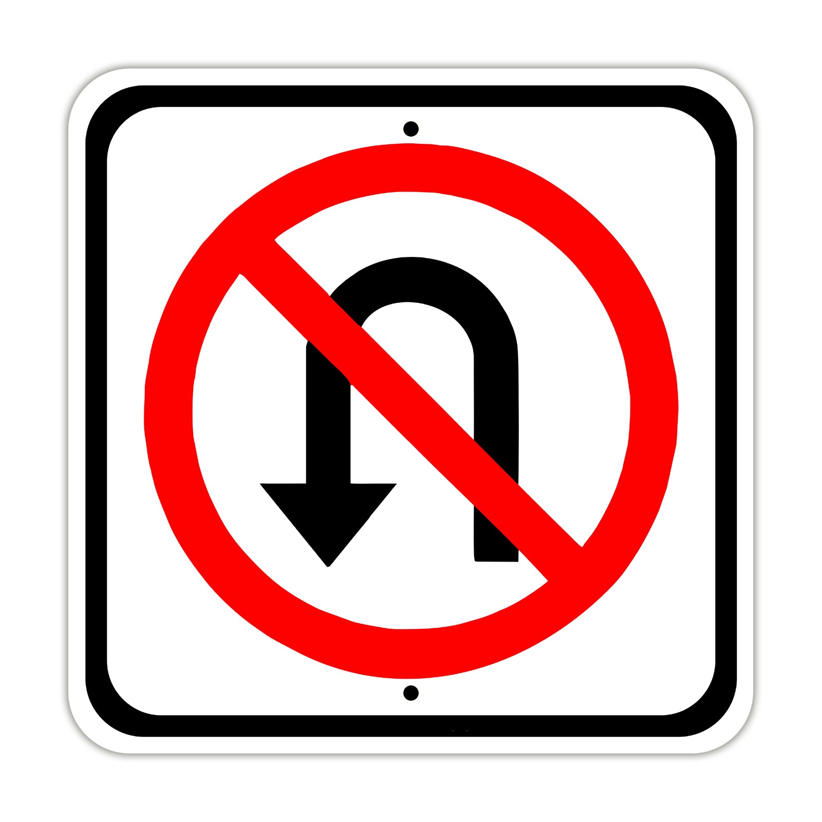 No U Turn Road Street Highway Interstate | Metal Square Sign – Sign Fever