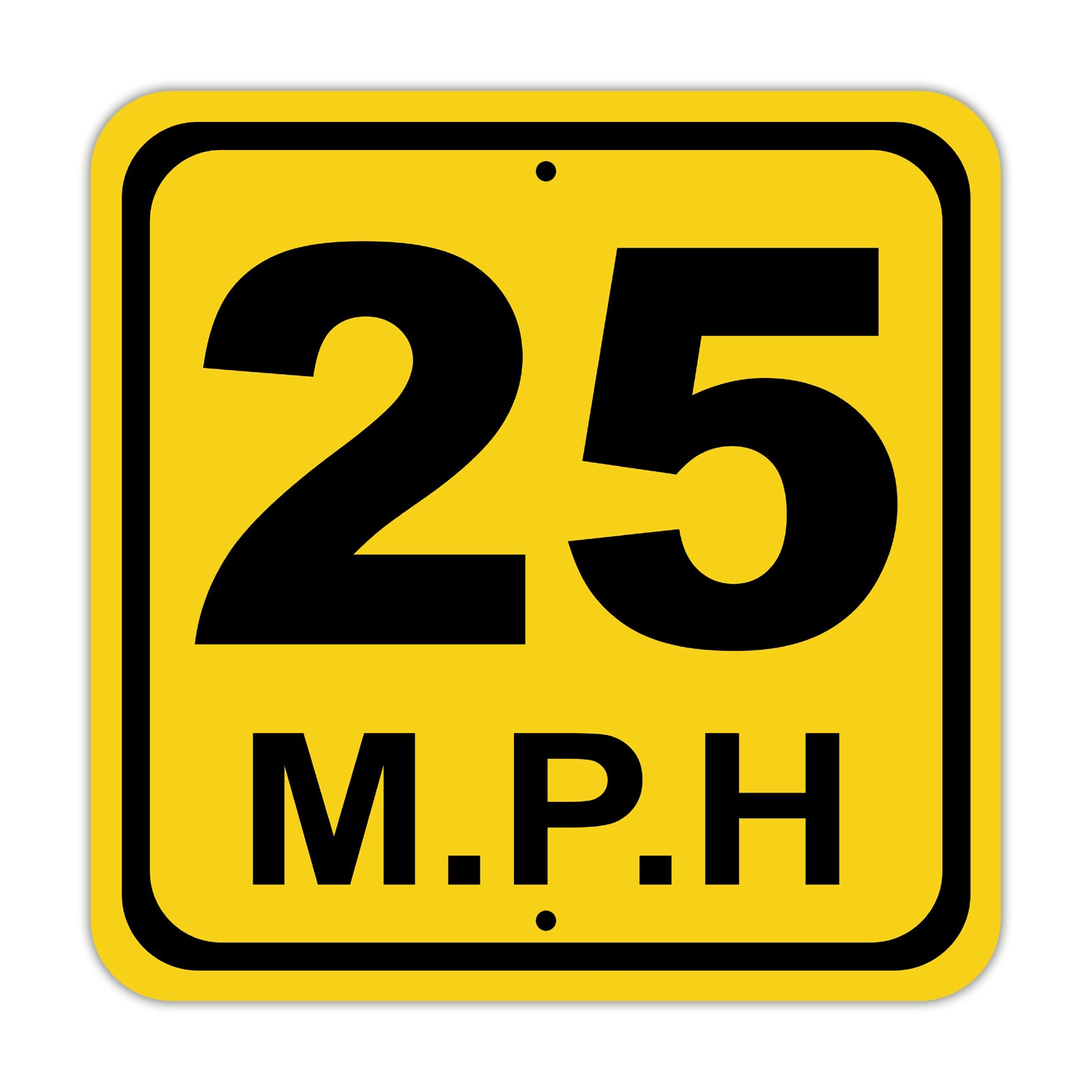 Maximum Speed Limit 25 Mph Street | Metal Square Sign – Sign Fever