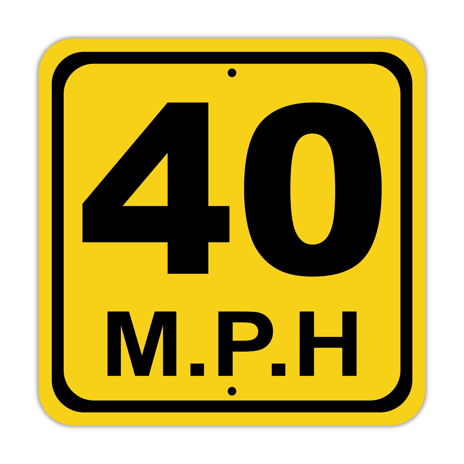 Maximum Speed Limit 40 Mph Street | Metal Square Sign - Sign Fever