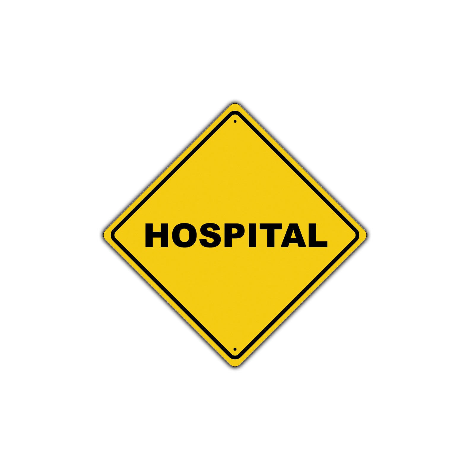 Hospital Here | Aluminum Diamond Sign - Sign Fever