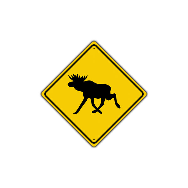 Moose Xing Novelty Diamond Sign - Sign Fever