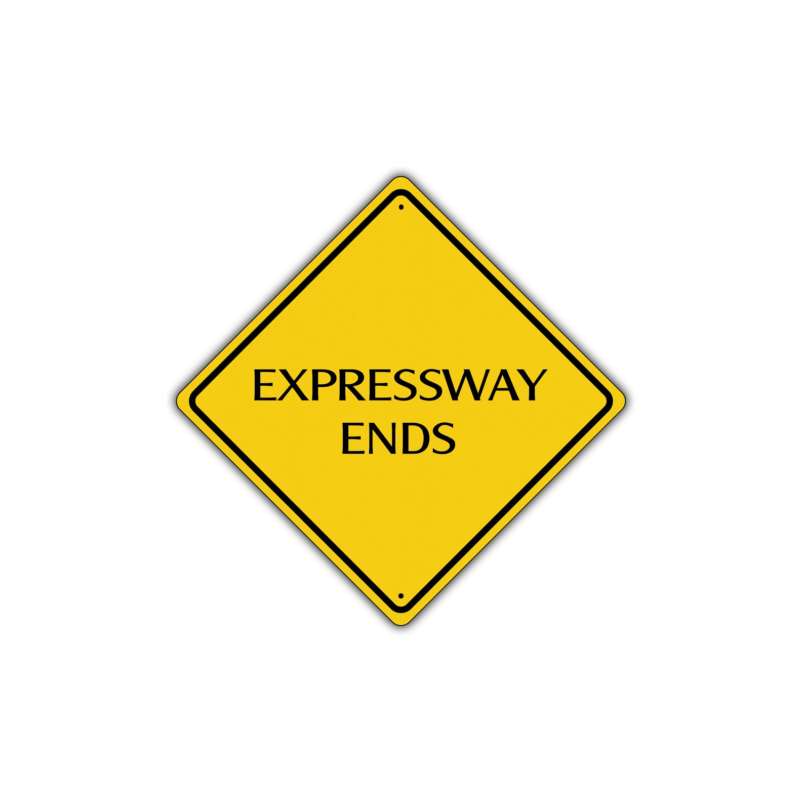 Expressway Ends | Aluminum Diamond Sign – Sign Fever