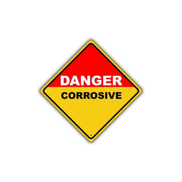 Caution Danger Corrosive Hazard | Safety Diamond Sign - Sign Fever