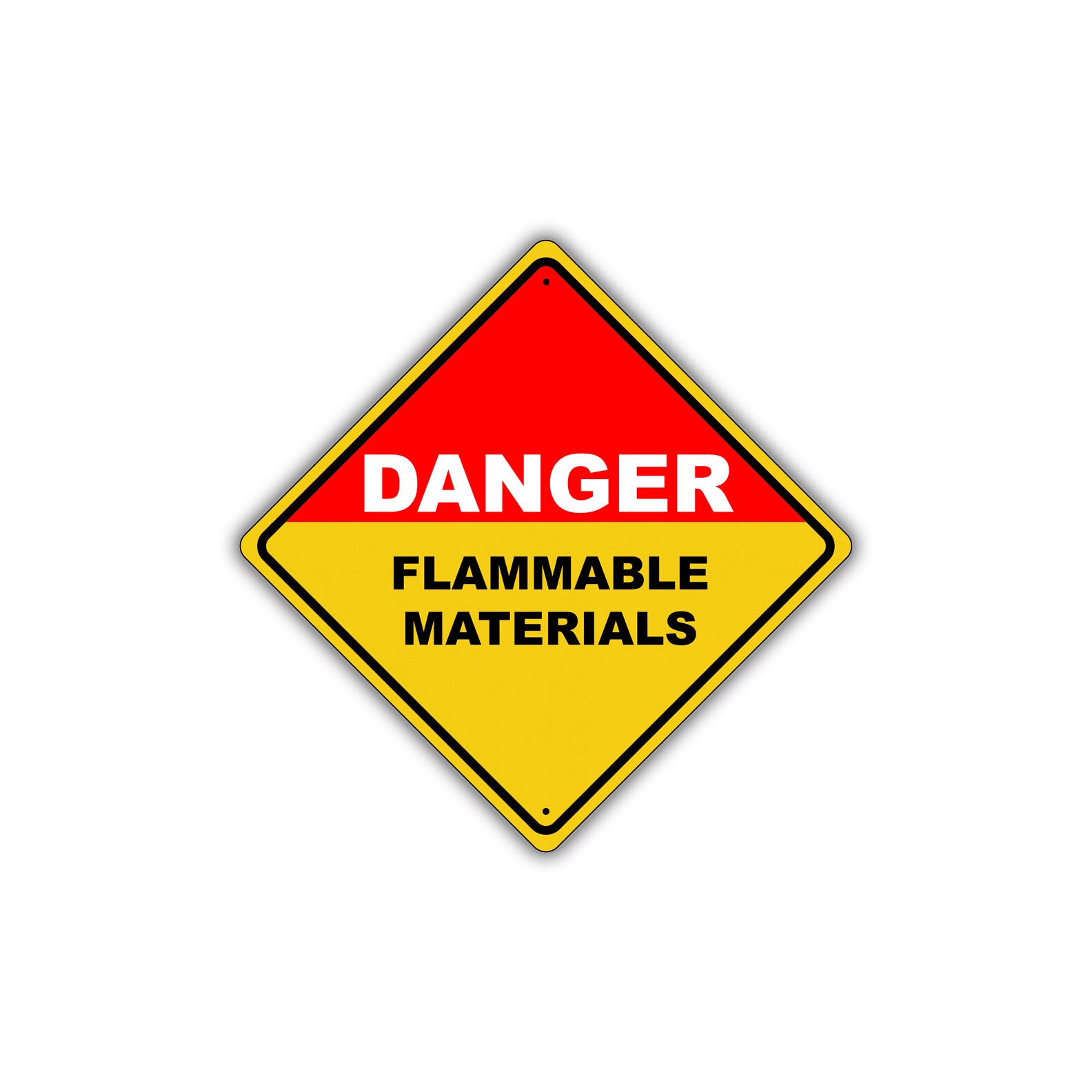 Danger Flammable Materials Keep Away | Metal Diamond Sign – Sign Fever