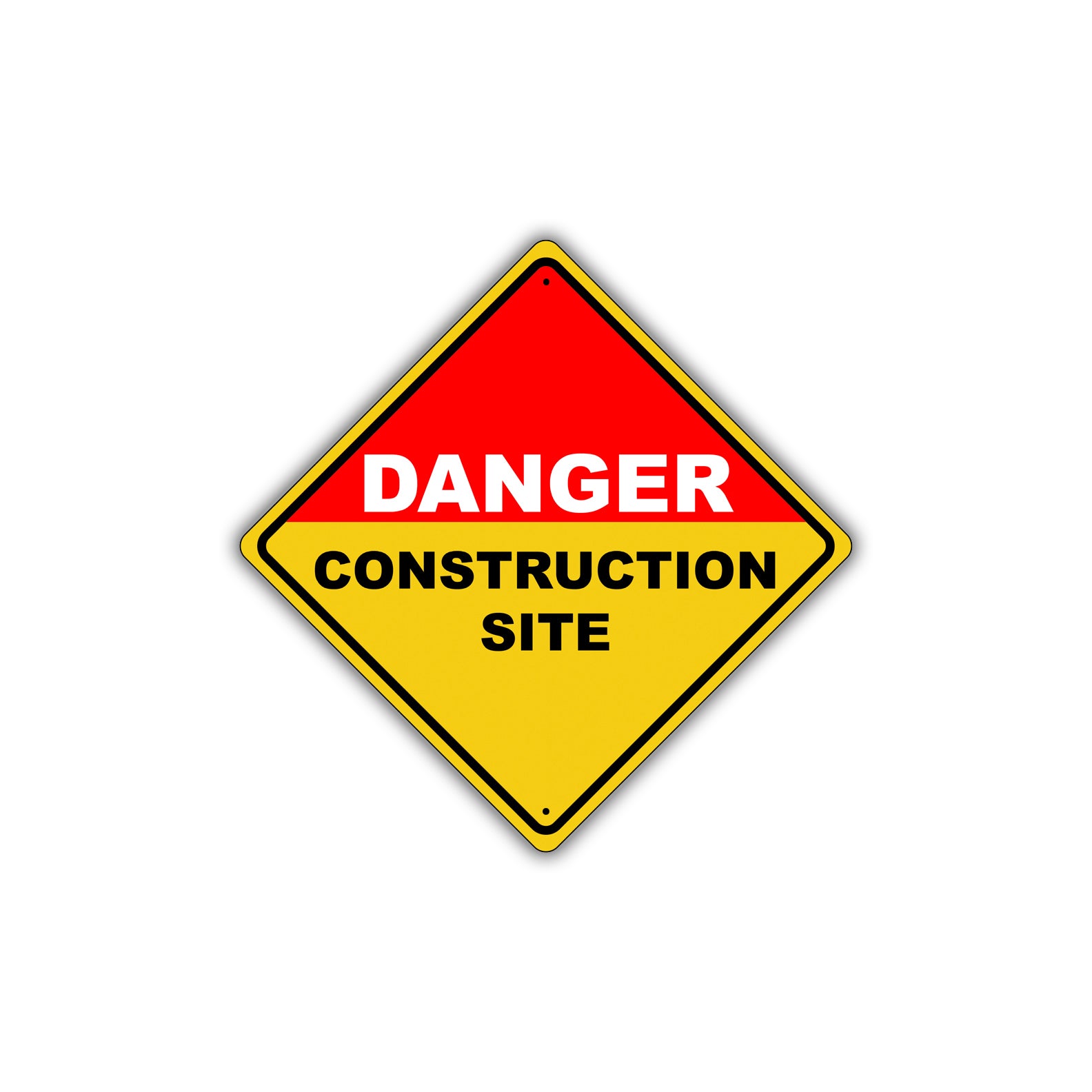 Danger Construction Site | Yellow Diamond Sign - Sign Fever