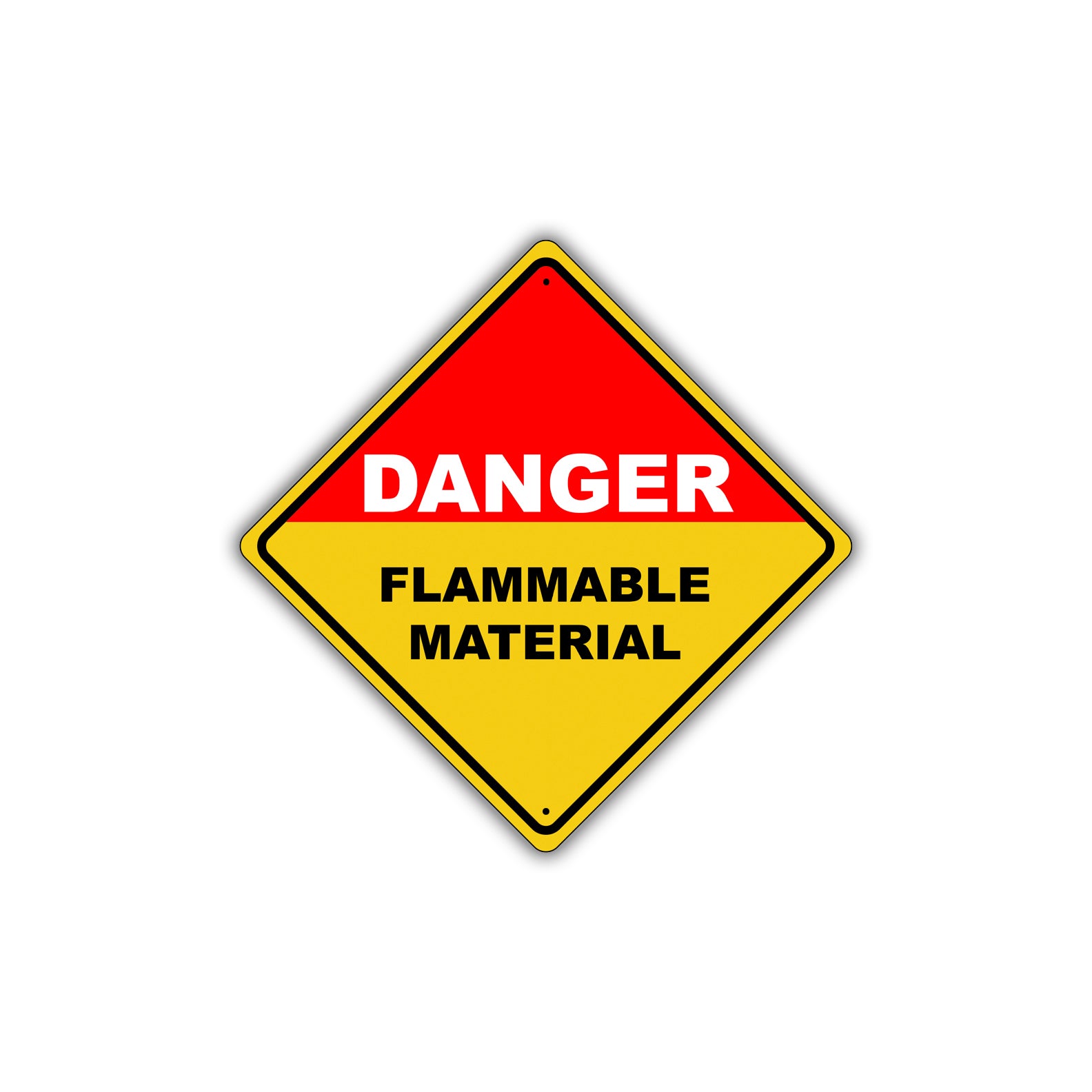 Caution Danger Flammable Material | Safety Diamond Sign – Sign Fever