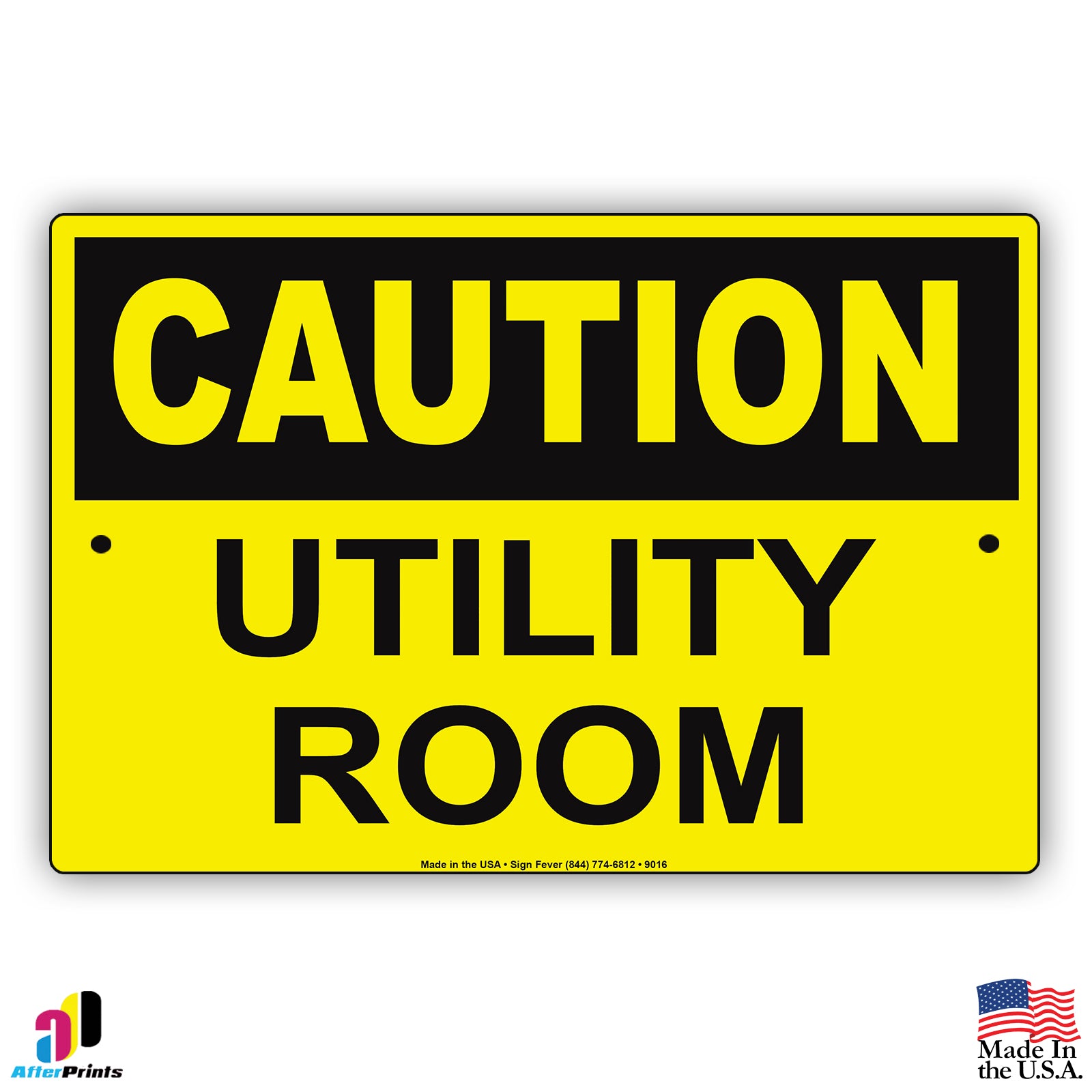 Caution Utility Room | Metal Safety Sign – Sign Fever