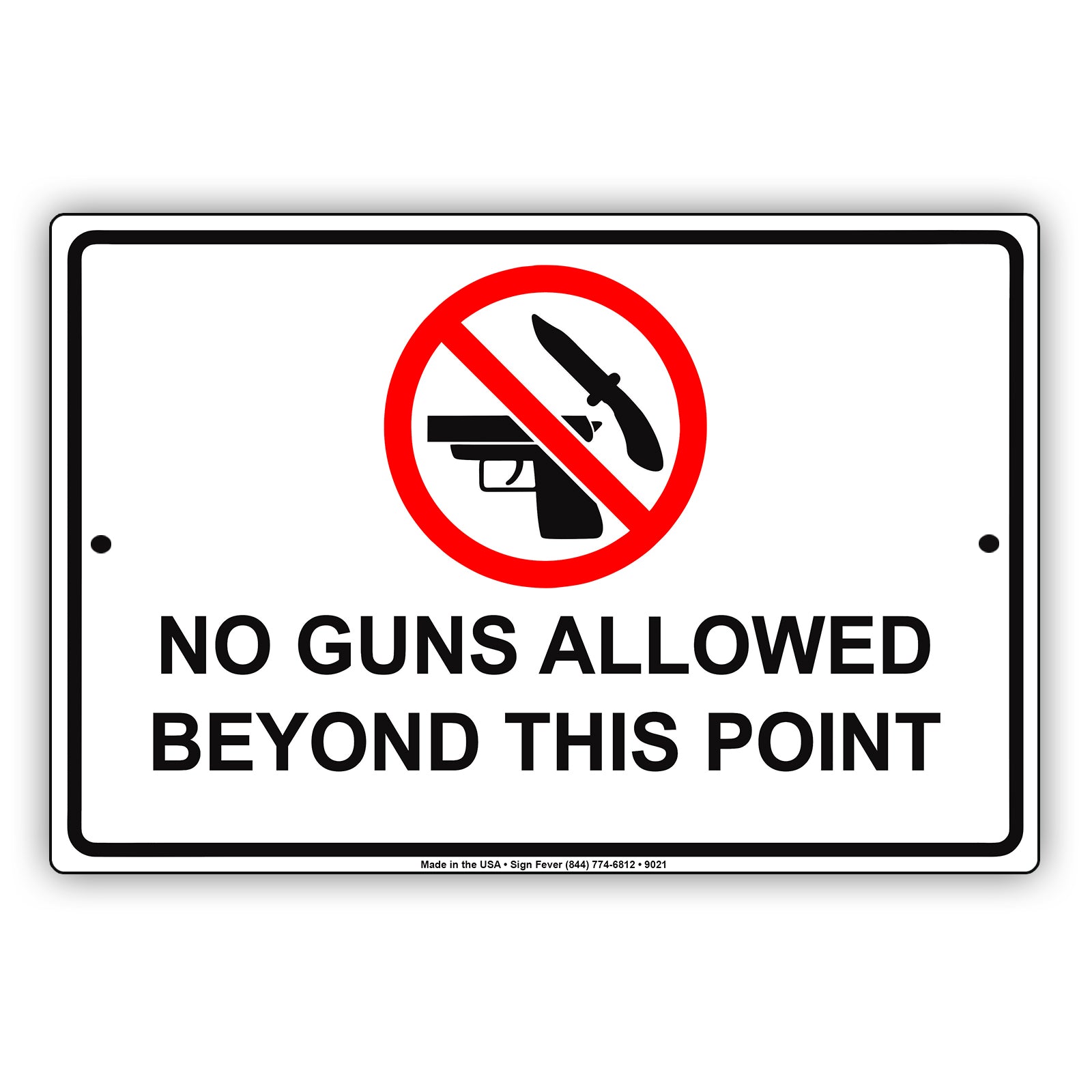 Attention No Guns Allowed Beyond This Point Restriction | Metal Sign ...