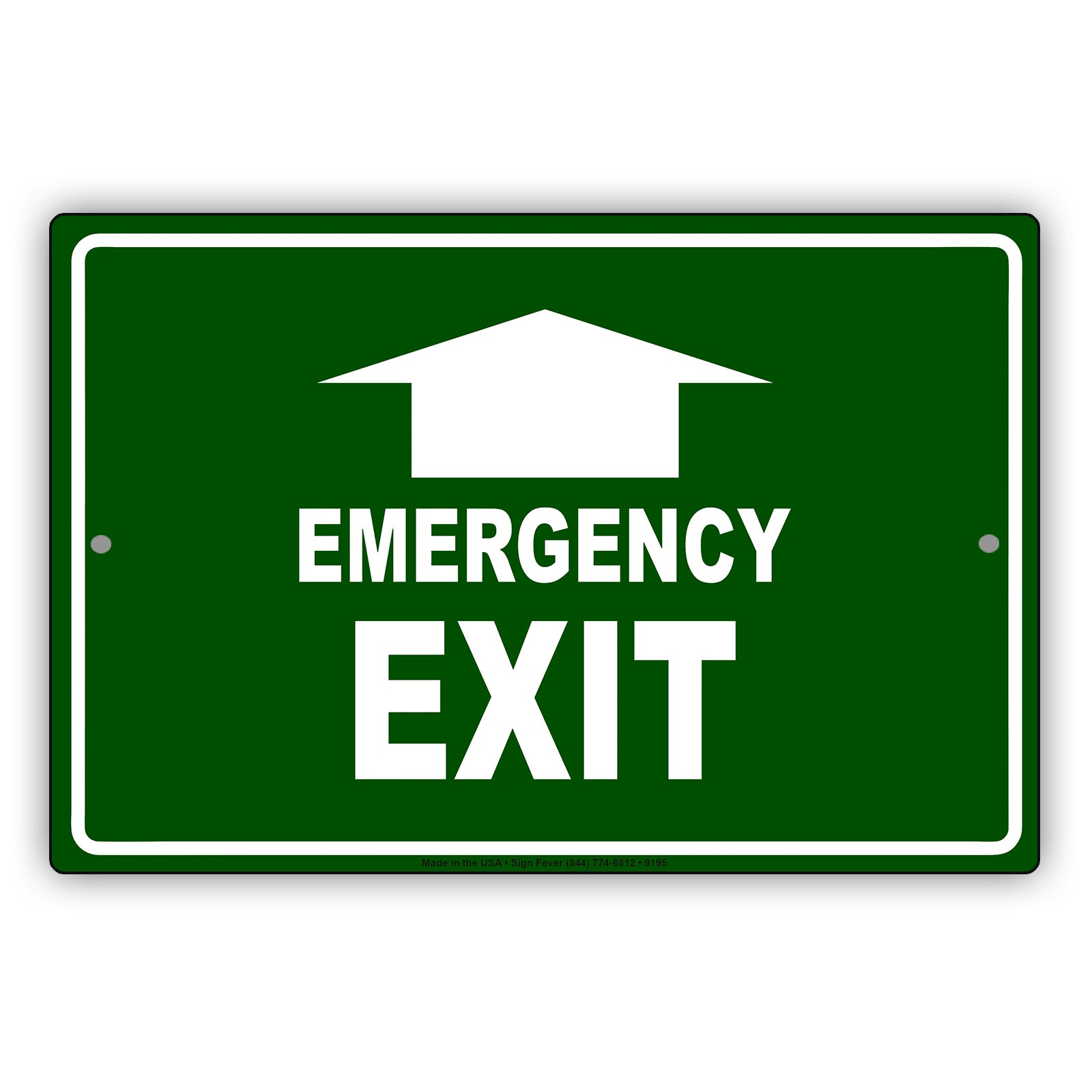 Emergency Exit With Up Arrow | Metal Sign - Sign Fever