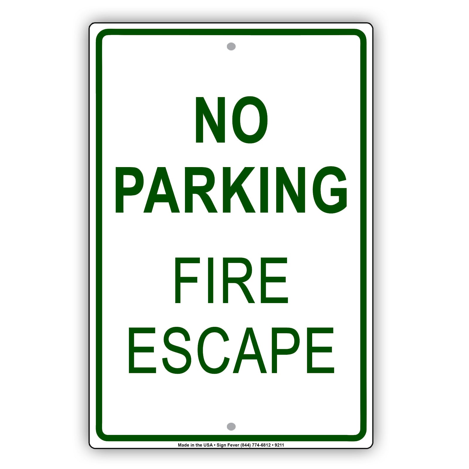 No Parking Fire Escape | Metal Notice Sign - Sign Fever