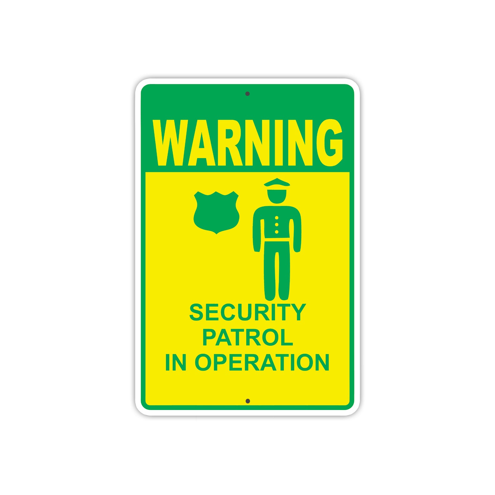Warning Security Patrol In Operation | Metal Notice Sign - Sign Fever