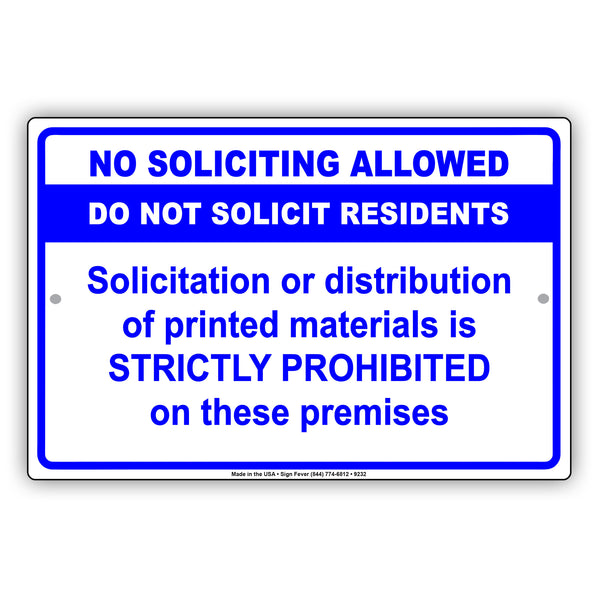 No Soliciting Allowed Do Not Solicit Residents Solictation Or ...