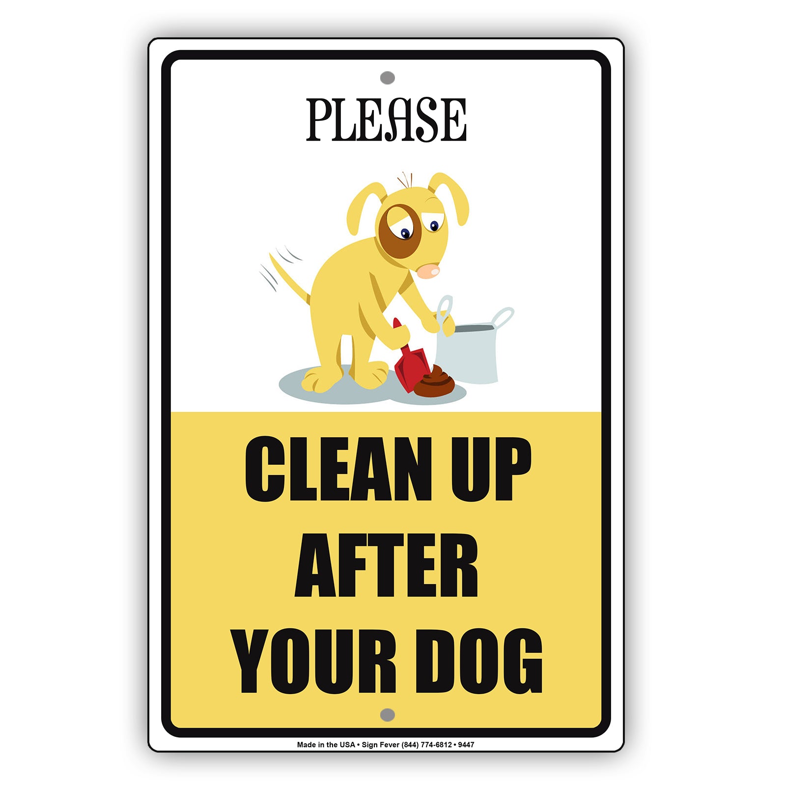 Please Clean Up After Your Dog Sign | Aluminum Sign - Sign Fever